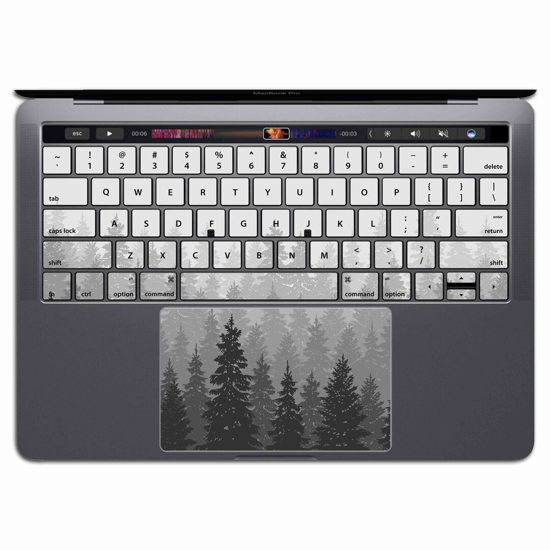 Forest | Grey MacBook Keyboard Stickers Black MacBook Keyboard Decal ...
