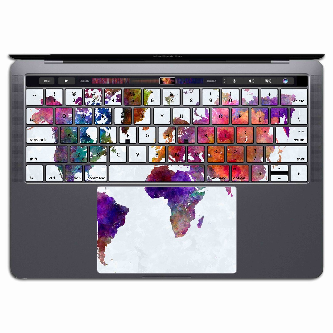Map MacBook Keyboard Decal | Sticker Abstract Vinyl Pro Air 13 Keypad ...