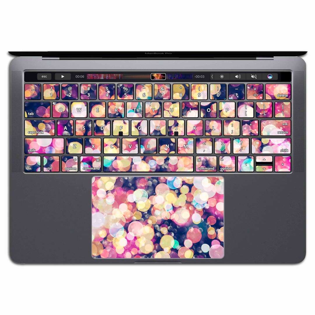 Light MacBook Keyboard Stickers | Bokeh MacBook Keyboard Decal Rainbow ...