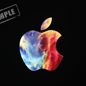 Apple MacBook Decal Apple Logo MacBook Sticker GLOWING Blue Apple Decal ...