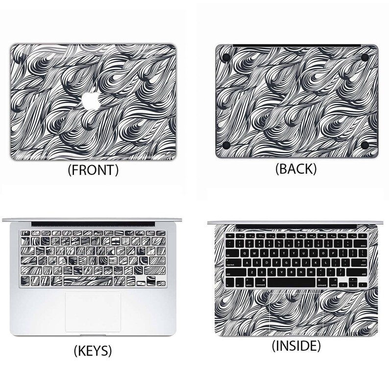 Wave Pattern Macbook Skin Macbook Decal Bohemian Macbook - Etsy