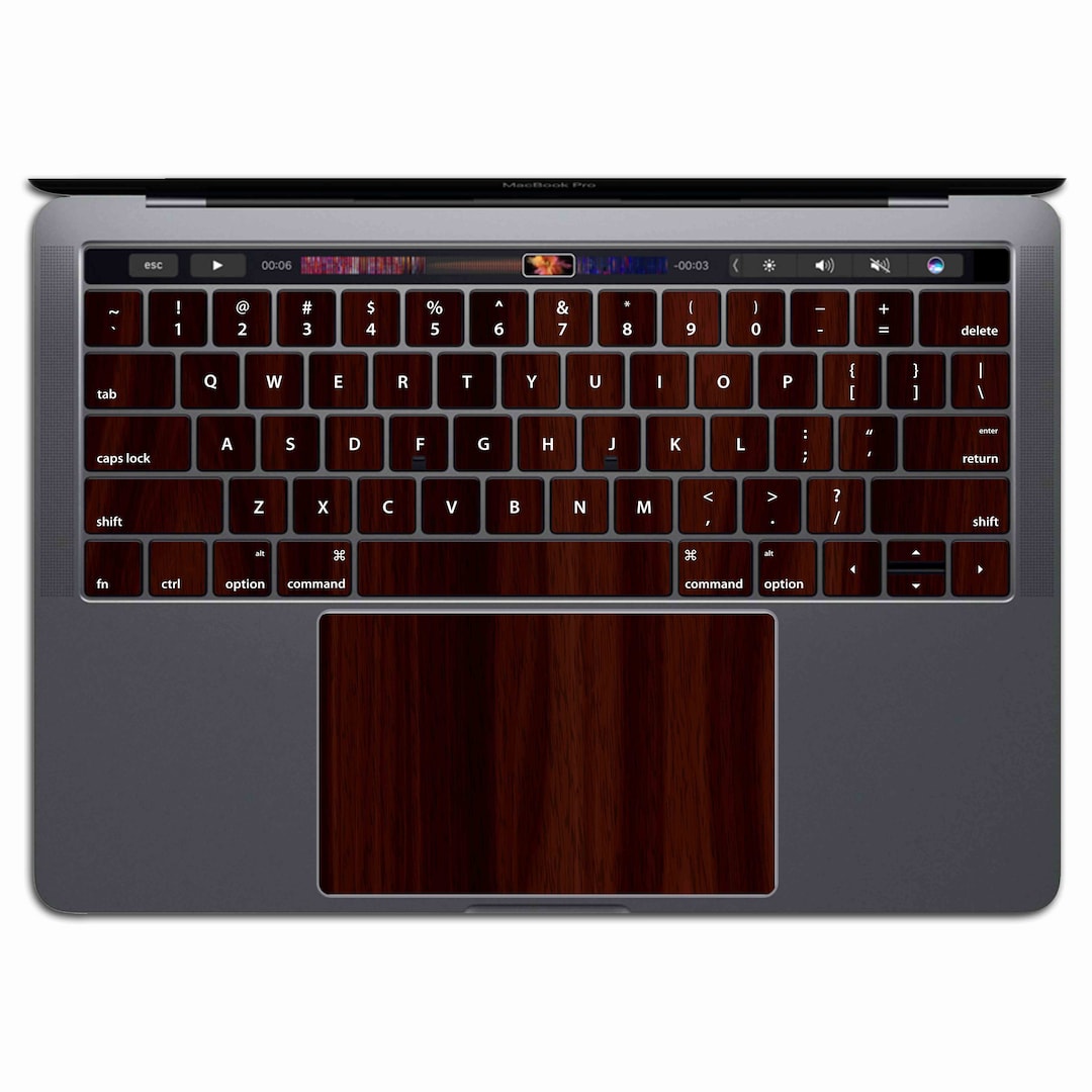 Wood MacBook Keyboard Stickers Wood MacBook Keyboard Decal Vinyl Pro 13 ...