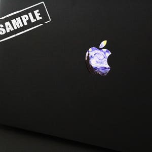 Rainbow Apple MacBook Decal Retro Apple Logo MacBook Sticker GLOWING ...