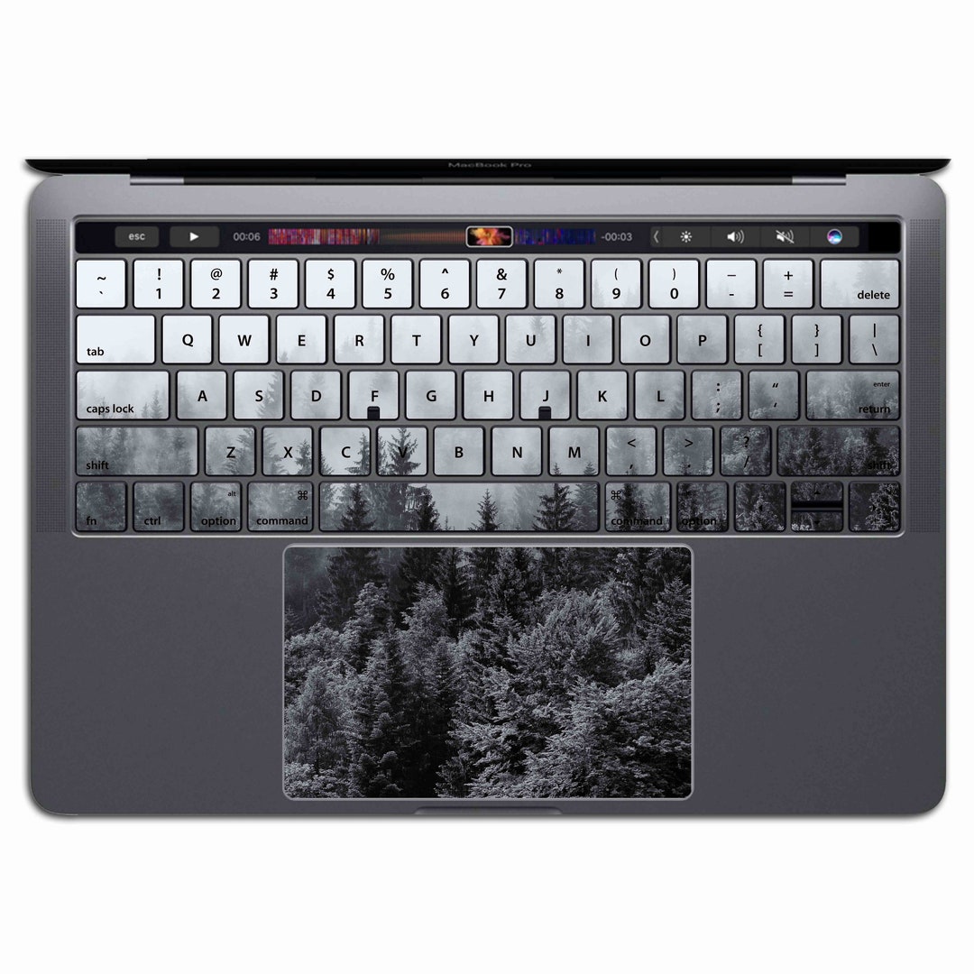 Black Forest Grey MacBook Keyboard Stickers White MacBook Keyboard ...