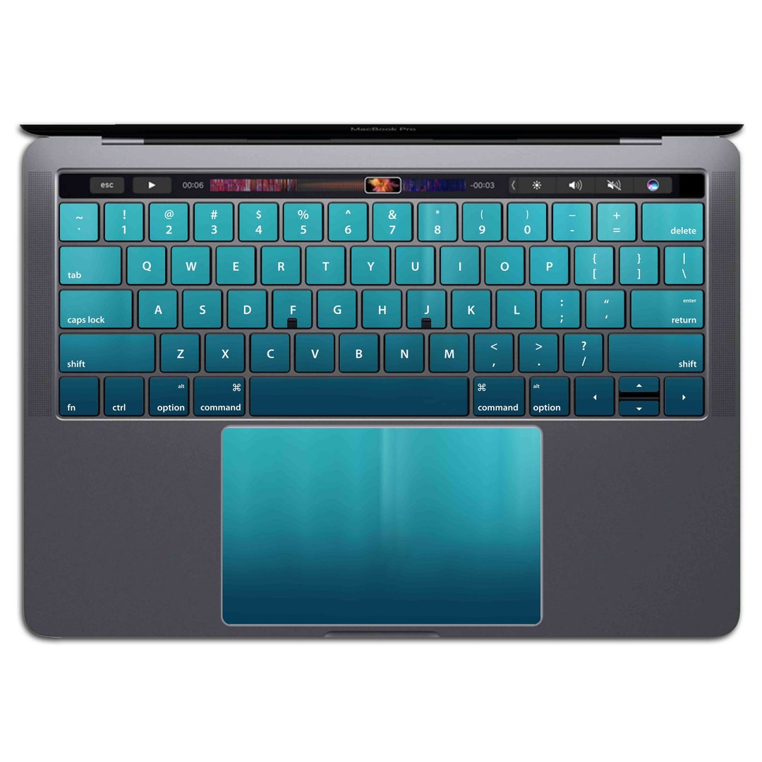 Blue MacBook Keyboard Stickers | MacBook Keyboard Decal Gradient Vinyl ...