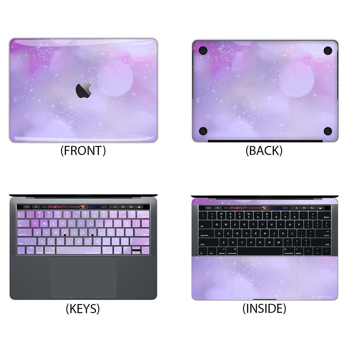 Purple Macbook Skin Pastel Macbook Decal Glitter Macbook | Etsy