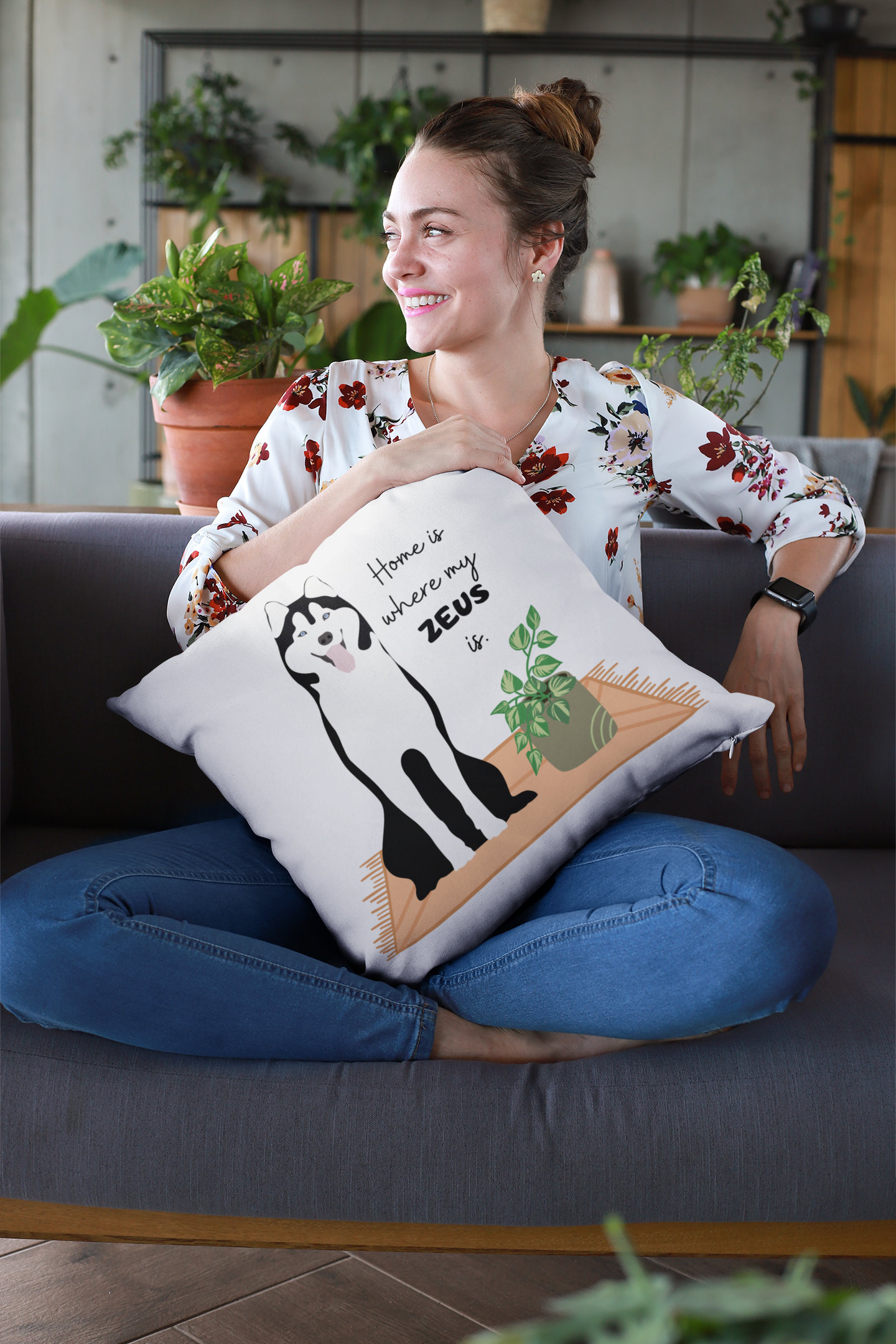 Personalized Siberian Husky Pillow, Custom Dog Pillow, Gift for Dog ...