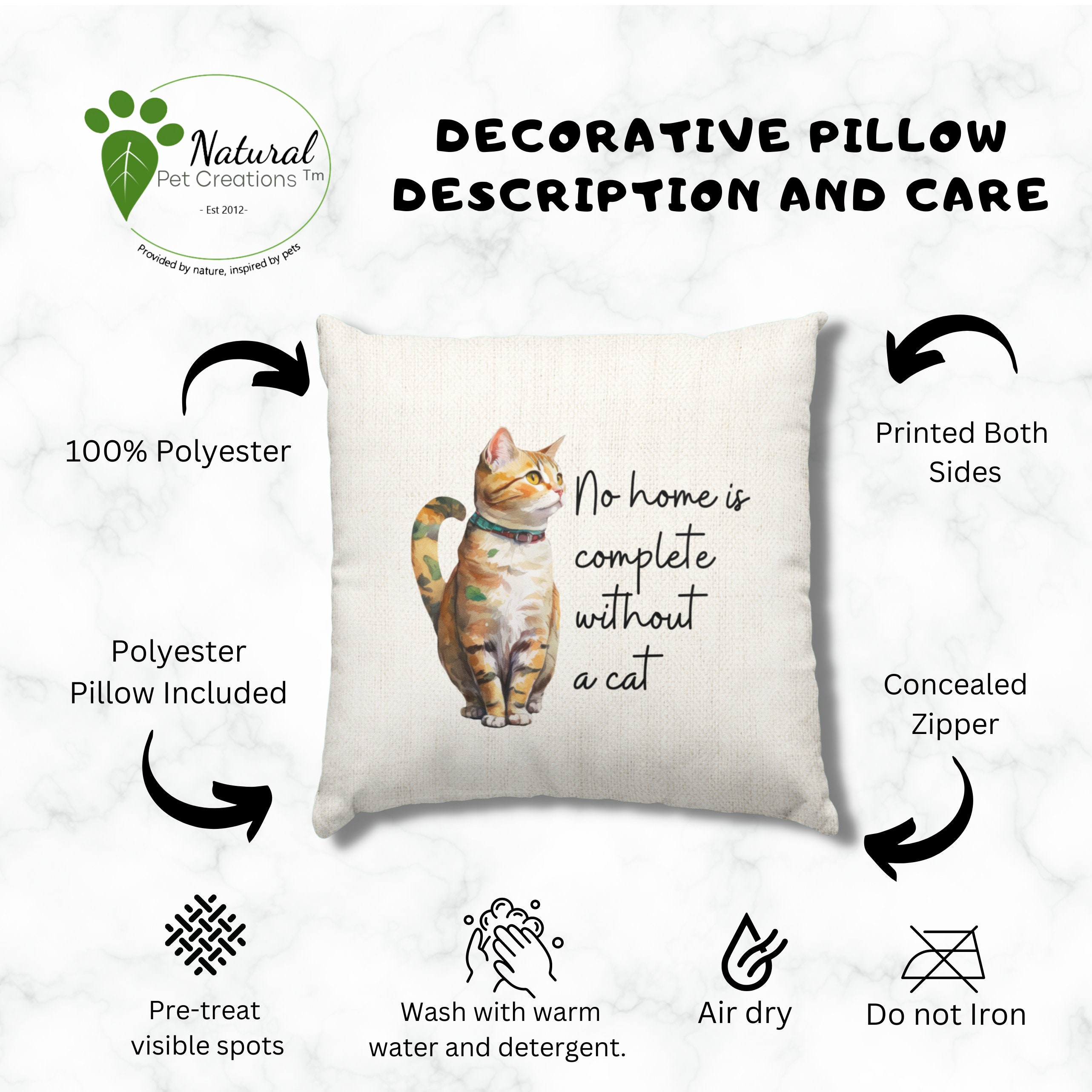 Decorative Pet Pillow, Gift for Cat Lover, Home Decor Pillow, Gift for ...
