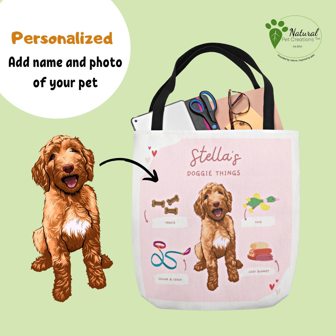 Personalized Dog Tote Bag, Dog Travel Bag, Unique Gift for Dog Lovers ...