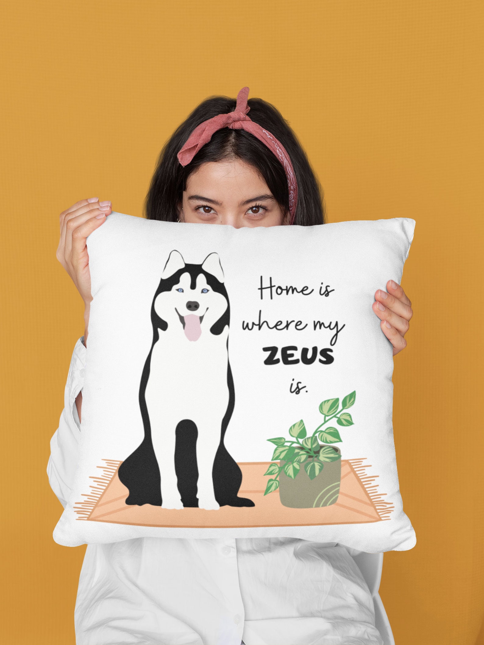 Personalized Siberian Husky Pillow, Custom Dog Pillow, Gift for Dog ...