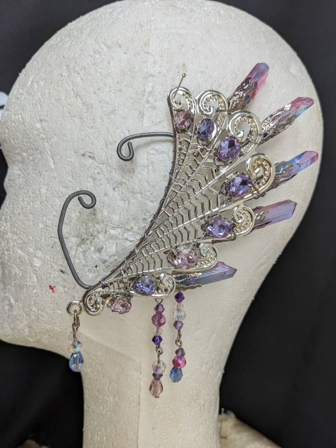 Elven Ear Cuff – Unique Fantasy Ear Wrap With Crystals and Glass Beads ...