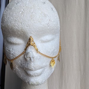 Nose Bridge Cuff, Without Piercing, Face Harness Jewel in Chains ...