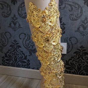 Legs Armor, Shin Guards, Legs Accessories, High Knee, Gold-colored ...