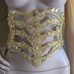 Half Underbust Metal Corset, Fantasy Waist Armor, Metal Belt, Waist ...