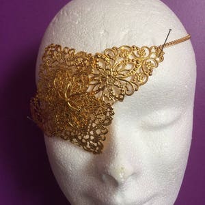 Gold Metal Eye Patch, Pirate Eye Patch, Steampunk Face Piece, Half Mask ...
