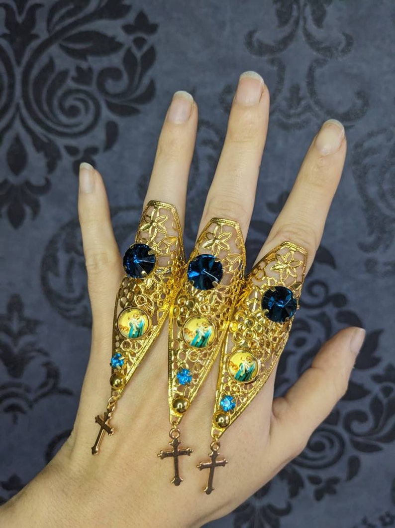 One Hand (hand Armor Jewel) and 5 Articulated Full Finger Armor Rings ...