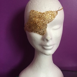 Gold Metal Eye Patch, Pirate Eye Patch, Steampunk Face Piece, Half Mask ...
