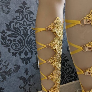 Legs Armor, Shin Guards, Legs Accessories, High Knee, Gold-colored ...