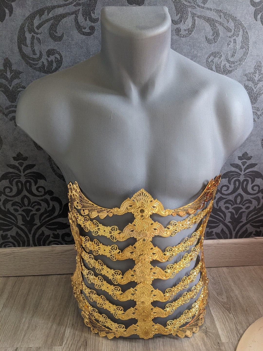 Underbust Metal Corset, Fantasy Waist Armor, Metal Belt, Waist Corset ...
