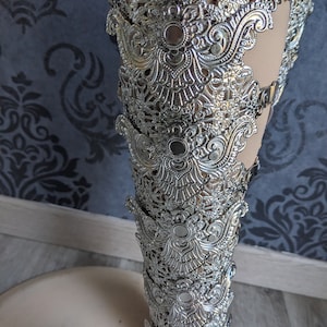 Legs Armor, Shin Guards, Legs Accessories, High Knee, Silver Metal (set ...