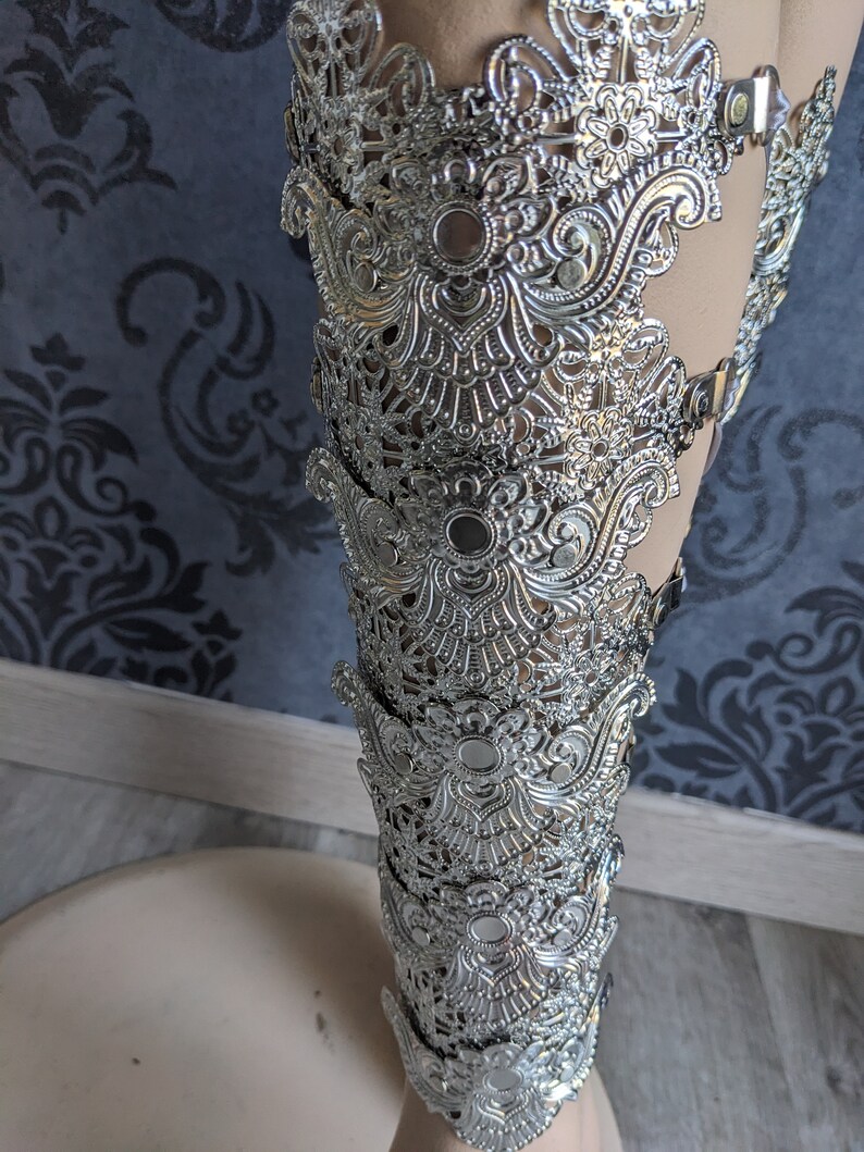 Legs Armor, Shin Guards, Legs Accessories, High Knee, Silver Metal (set ...