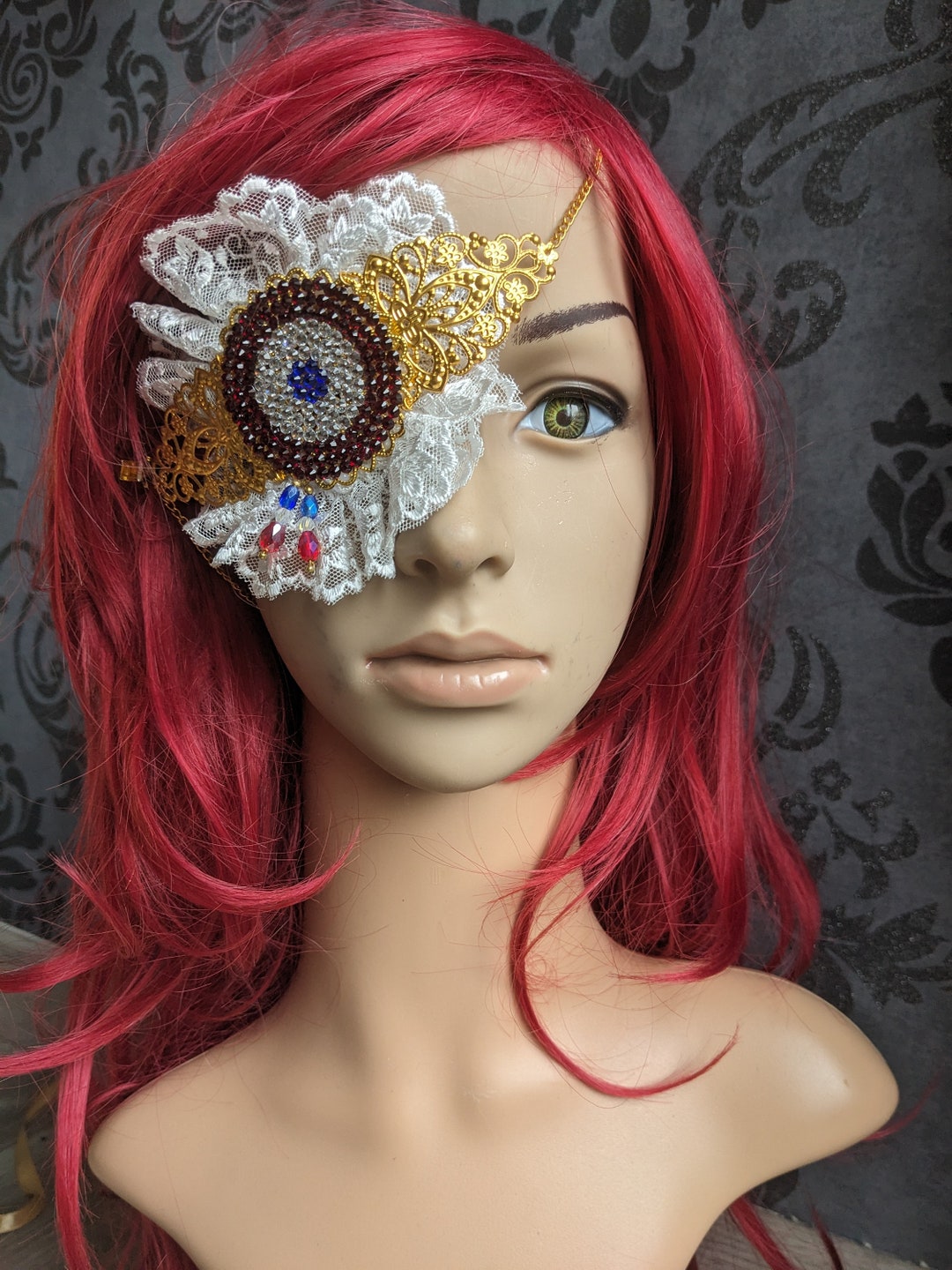 Gold Metal Eye Patch, Pirate Eye Patch, Steampunk Face Piece, Half Mask ...