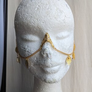 Nose Bridge Cuff, Without Piercing, Face Harness Jewel in Chains ...