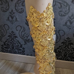 Legs Armor, Shin Guards, Legs Accessories, High Knee, Gold-colored ...