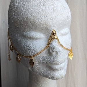 Nose Bridge Cuff, Without Piercing, Face Harness Jewel in Chains ...