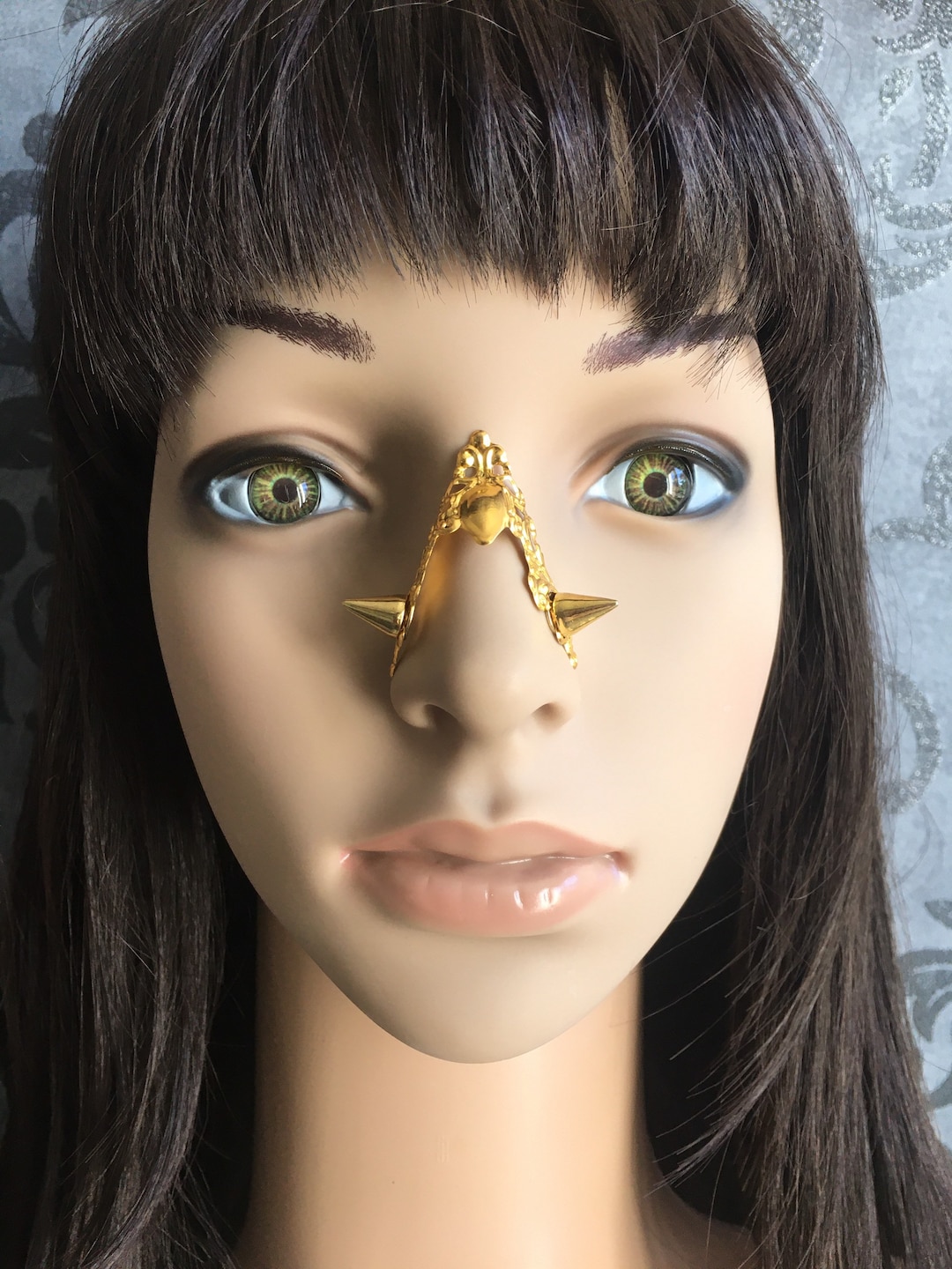 Spiked Jewel Nose Bridge Cuff, No Piercing, Nose Cuff, Nose Chain, Nose ...