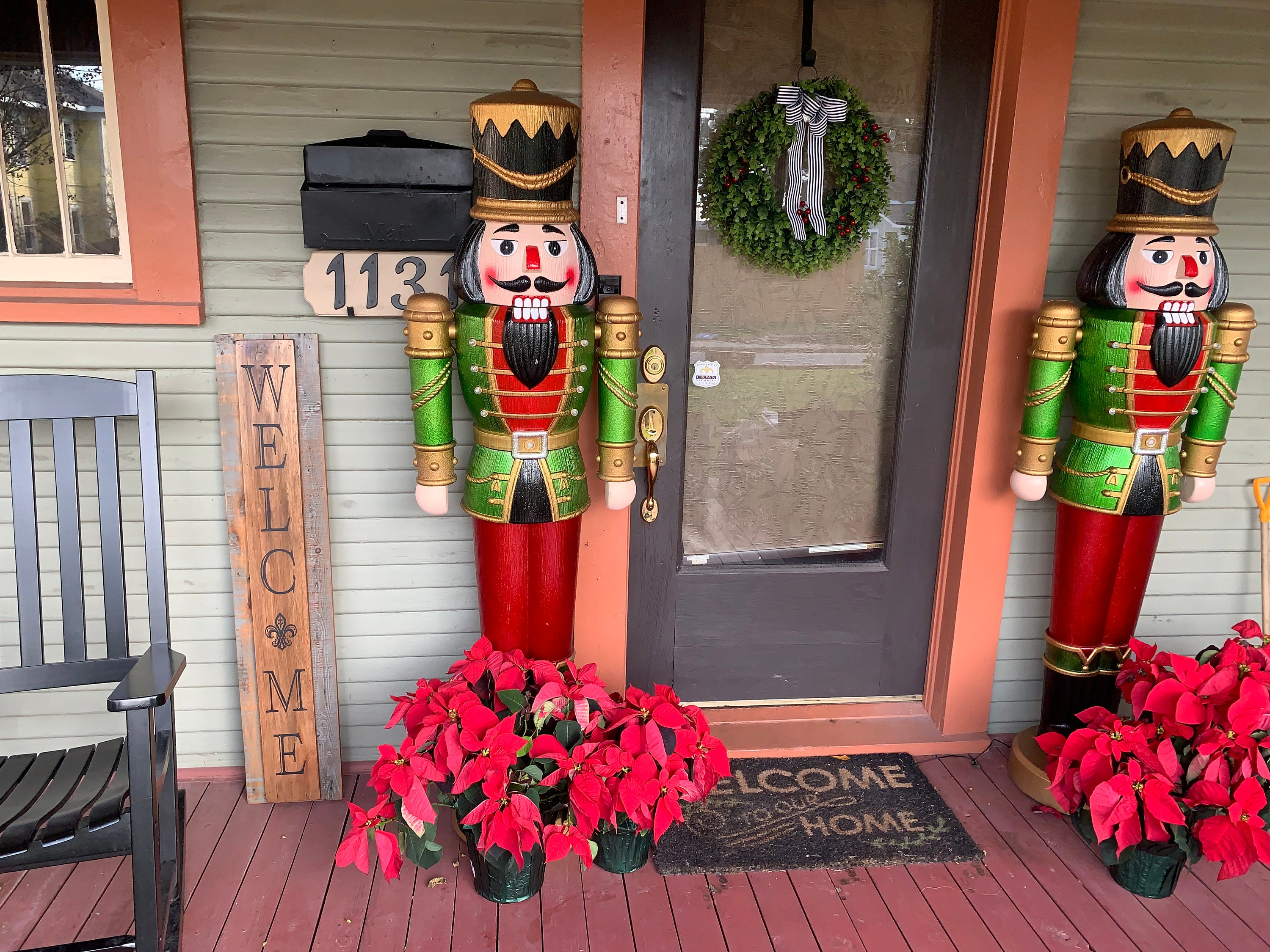 Welcome Porch Sign Door Greeter Front Door Decor Fleur De Lis Wood ...