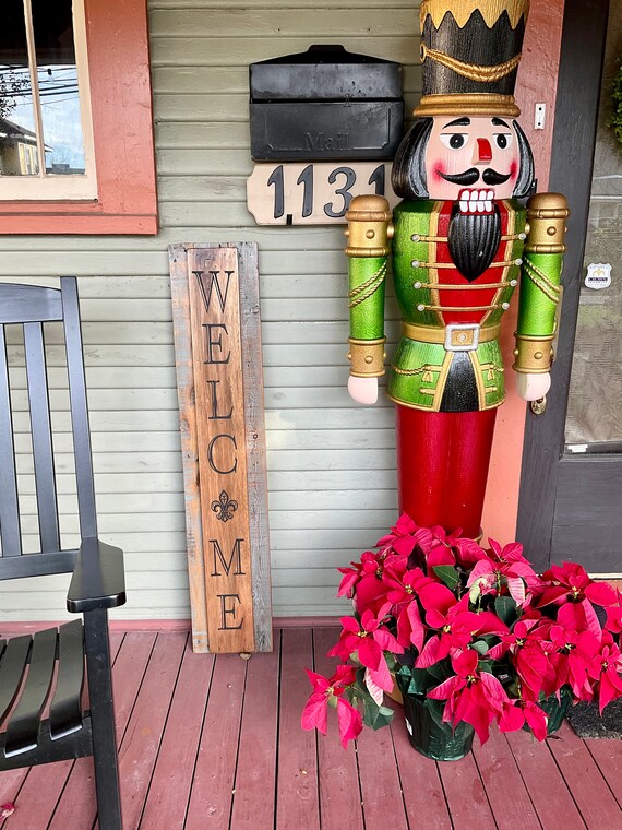 Welcome Porch Sign Door Greeter Front Door Decor Fleur - Etsy