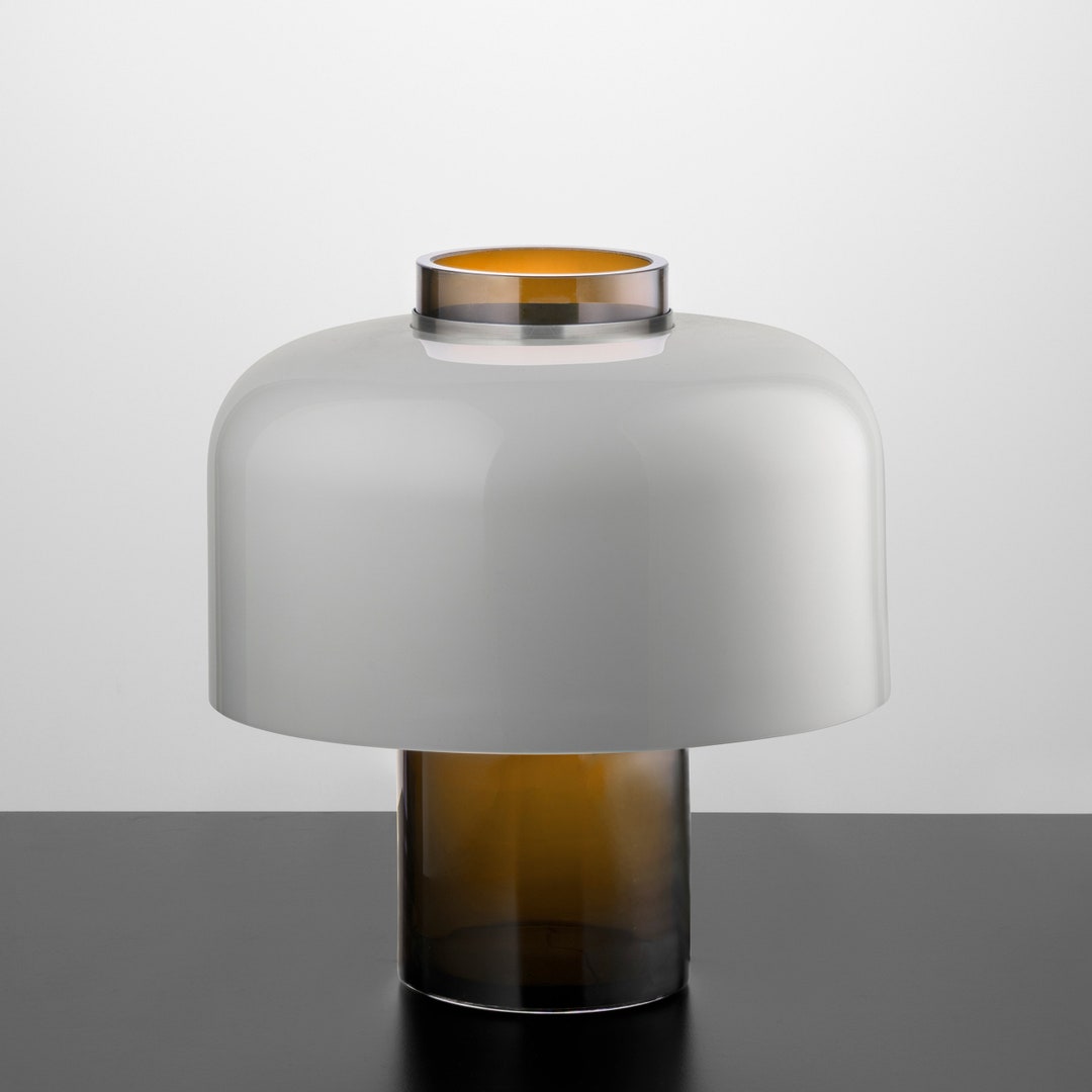 Modern Crystal Murano Table Lamp Model Nede Cristalleria Murano Flower Vase Italia Contemporary ...