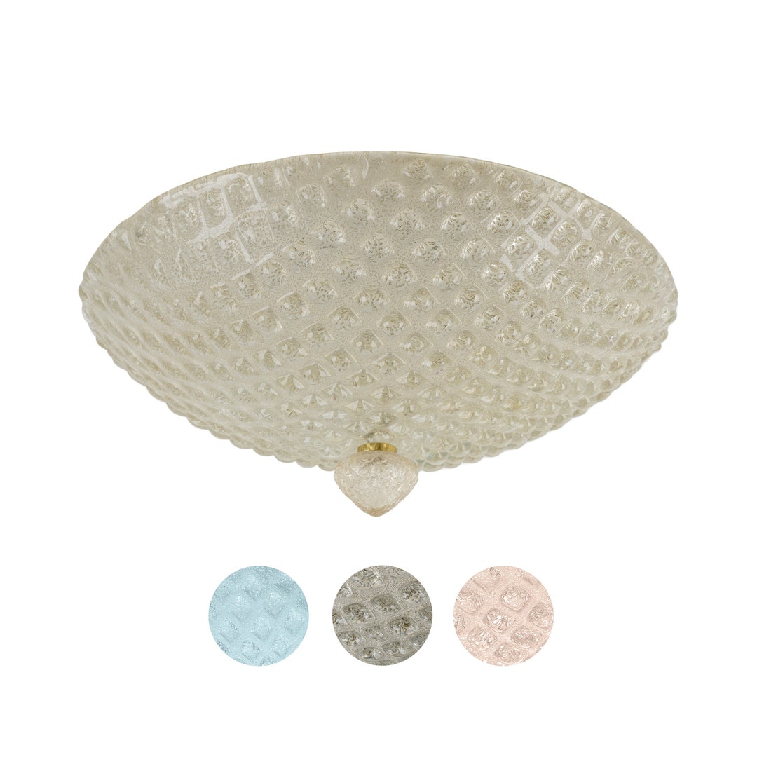 Ceiling Light in Colored Murano Glass - Crystal Graniglia - Model Perla ...