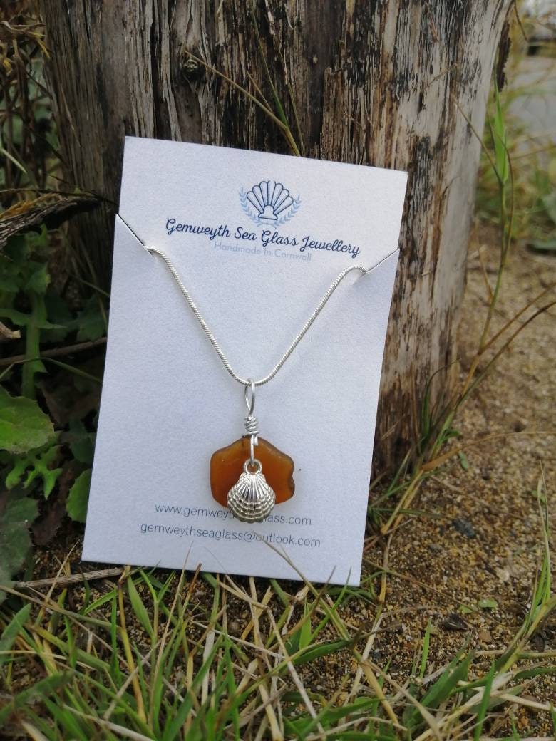 Sea Glass and Sea Shell Charm Necklaces, Cornish, Shells, Beach Shells ...