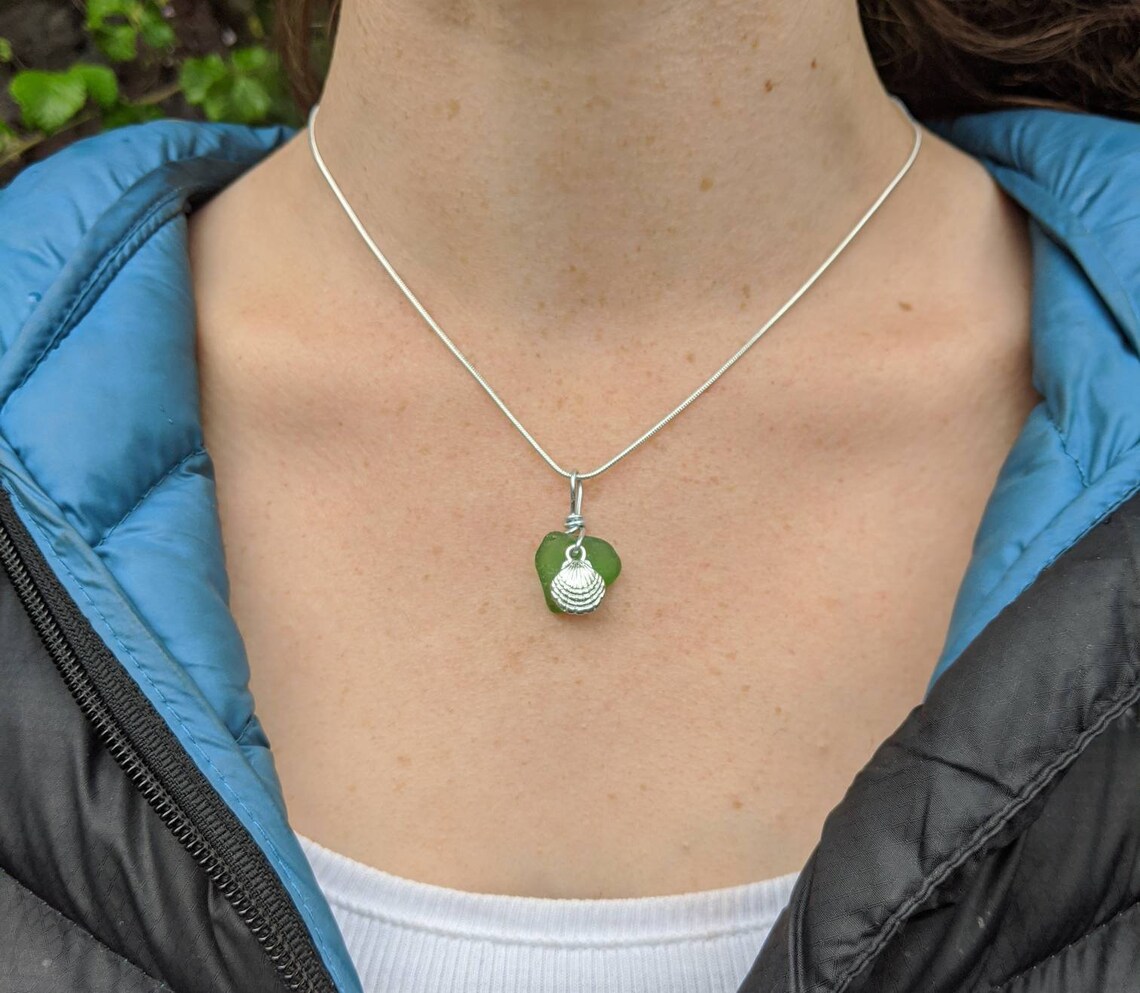 Sea Glass and Sea Shell Charm Necklaces, Cornish, Shells, Beach Shells ...