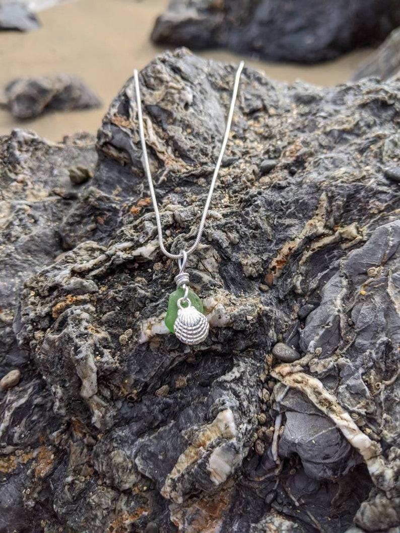 Sea Glass and Sea Shell Charm Necklaces, Cornish, Shells, Beach Shells ...