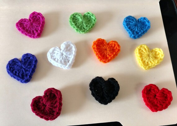 Crocheted Heart Magnets Set of 5 - Etsy