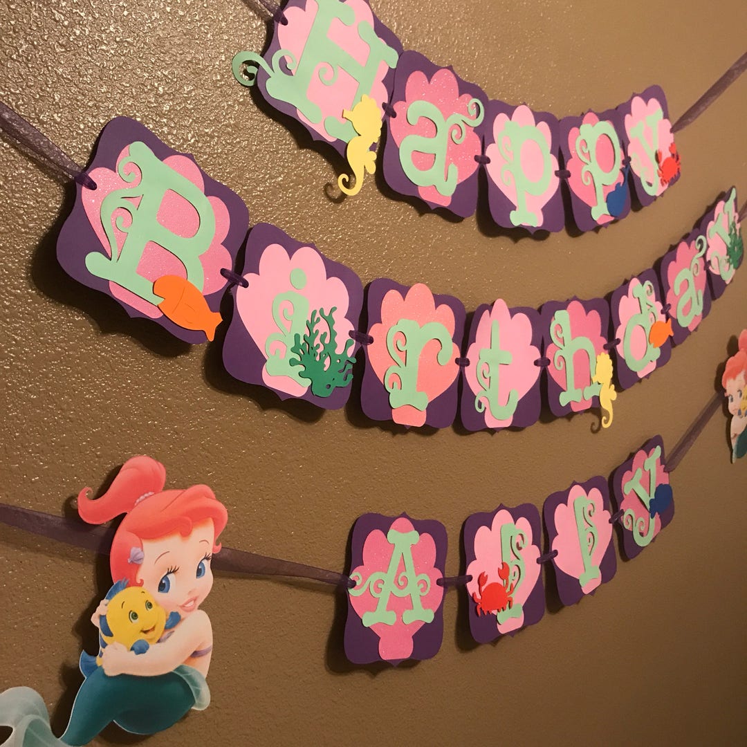 The Little Mermaid Banner / Ariel Banner / Baby Ariel Banner - Etsy