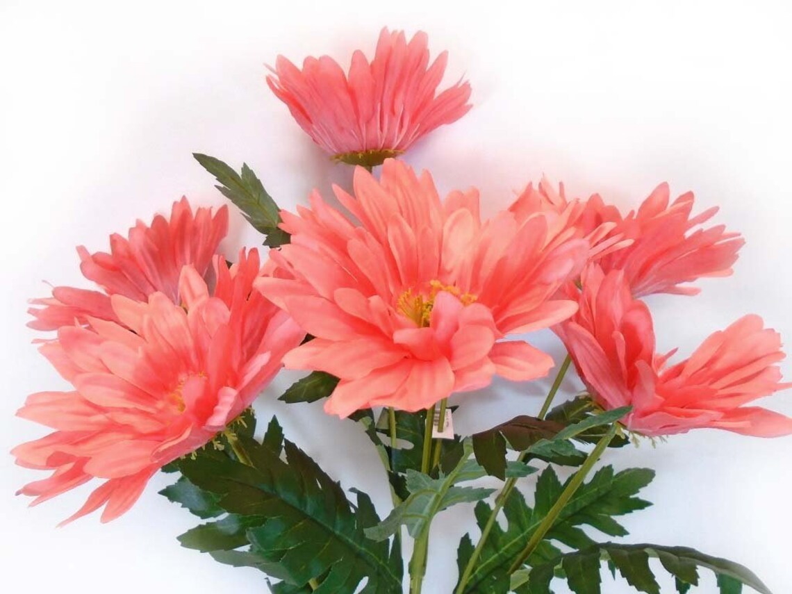 Jumbo Gerbera Daisy 7 Artificial Silk Flowers 21 Bouquet | Etsy