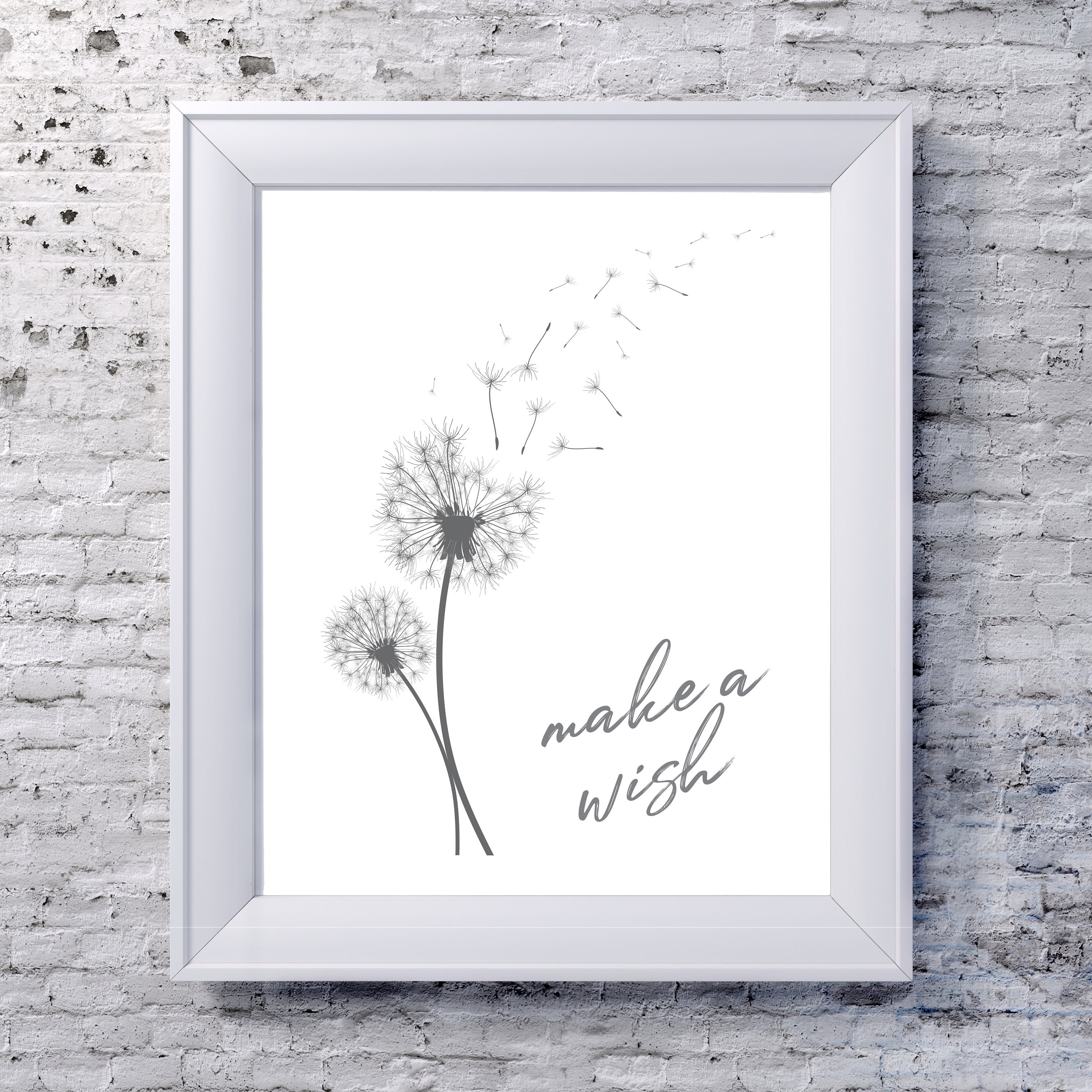 Make A Wish Print, Dandelion Wall Art, Dandelion Make A Wish - Etsy