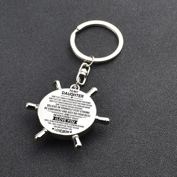 Engraved Compass Keychain - Etsy