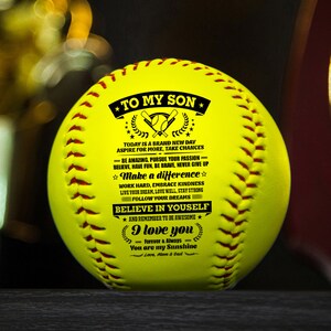 To My Son I Love You From Dad Engraved Softball Ball Gift for - Etsy