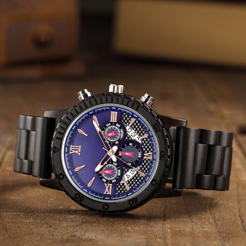 To My Son From Dad Wooden Strap Band All Wood Watch Blue for | Etsy