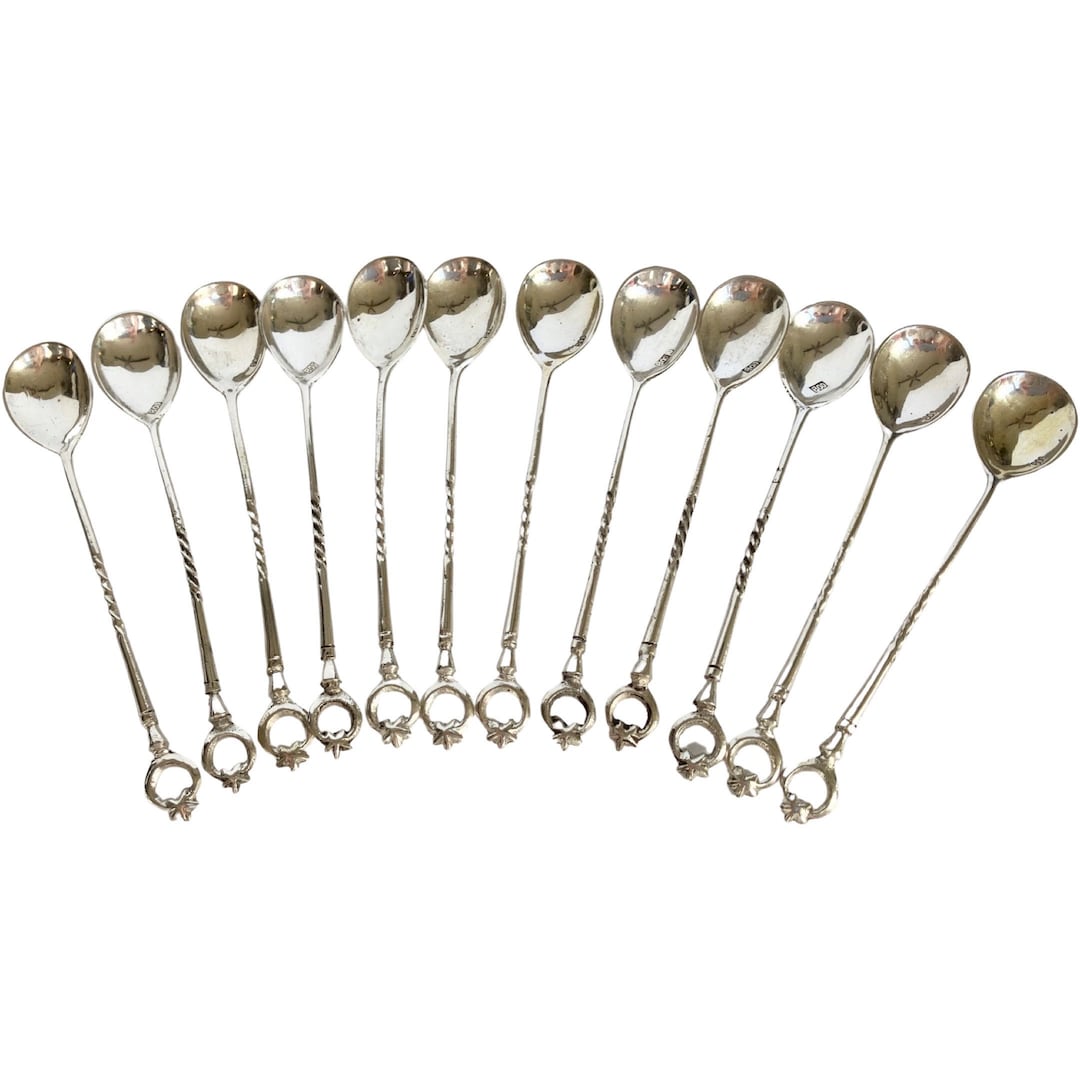 Vintage Set of 12 Turkish Silver Salt/coffee Spoons - Etsy