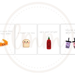 Cute Food Puns Greeting Card Bundle - Digital Downloads - Printable Greeting Cards - Instant ...