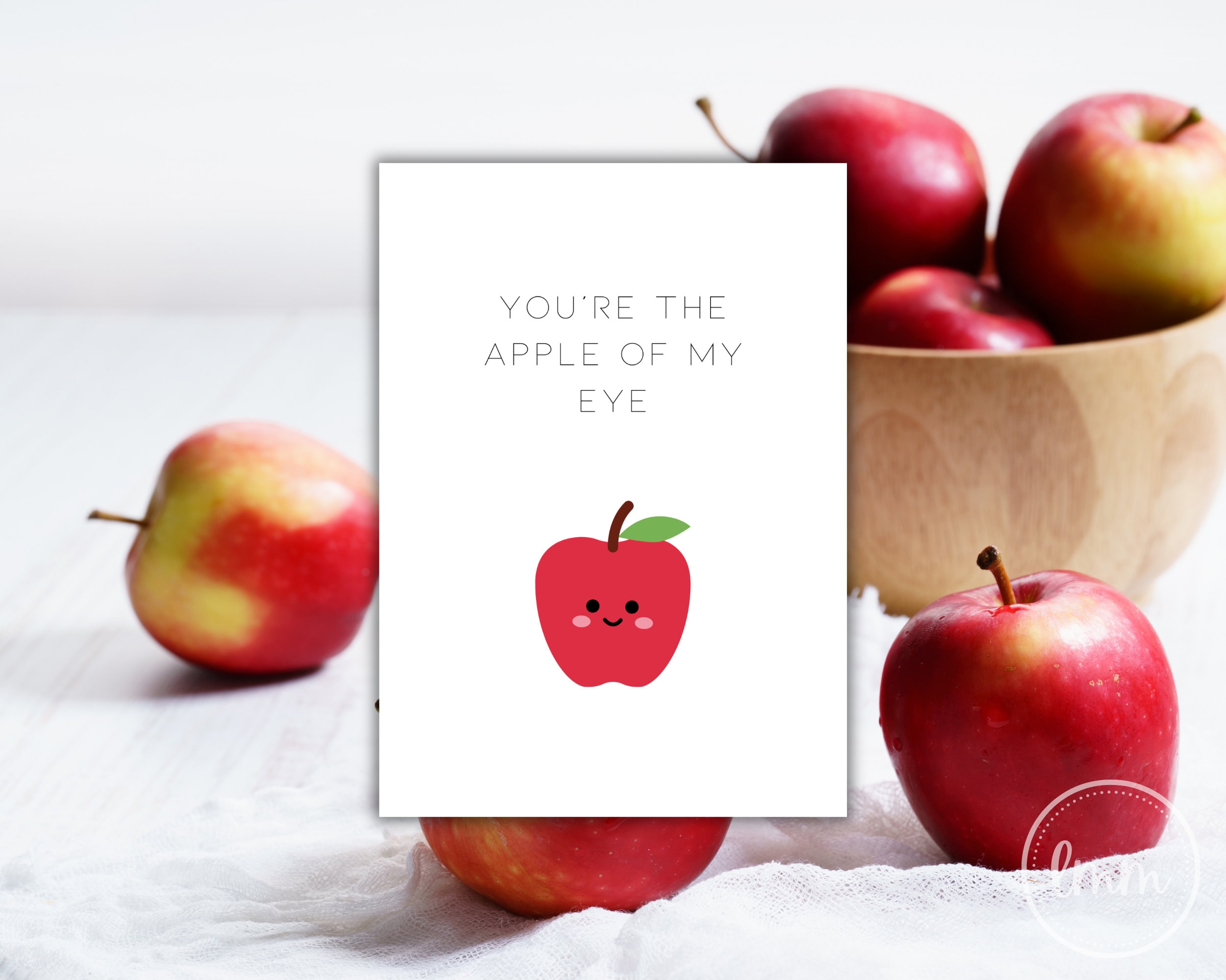 You're the Apple of My Eye Card Digital Downloads Printable Greeting ...