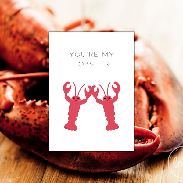 Printable Anniversary Card Lobster - Etsy