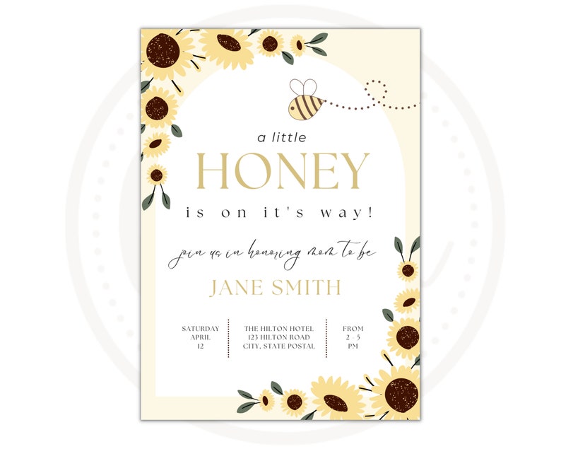 Plantilla de invitación de baby shower de abeja de miel - Etsy México