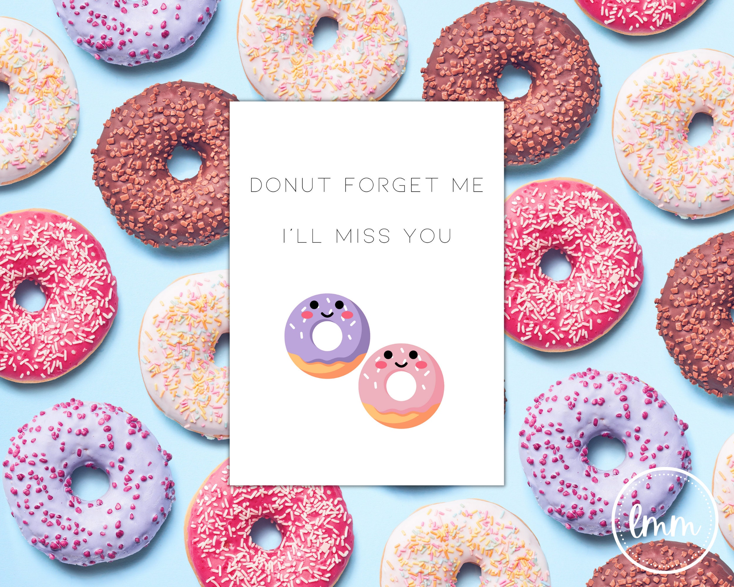 Cute Donut Forget About Me Card - Digital Downloads - Printable ...